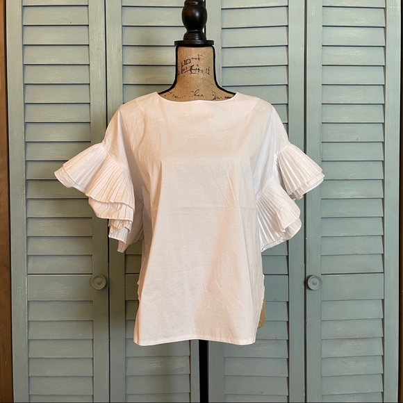 Kaktus | Tops | Kaktus White Blouse With Butterfly Sleeves | Poshmark